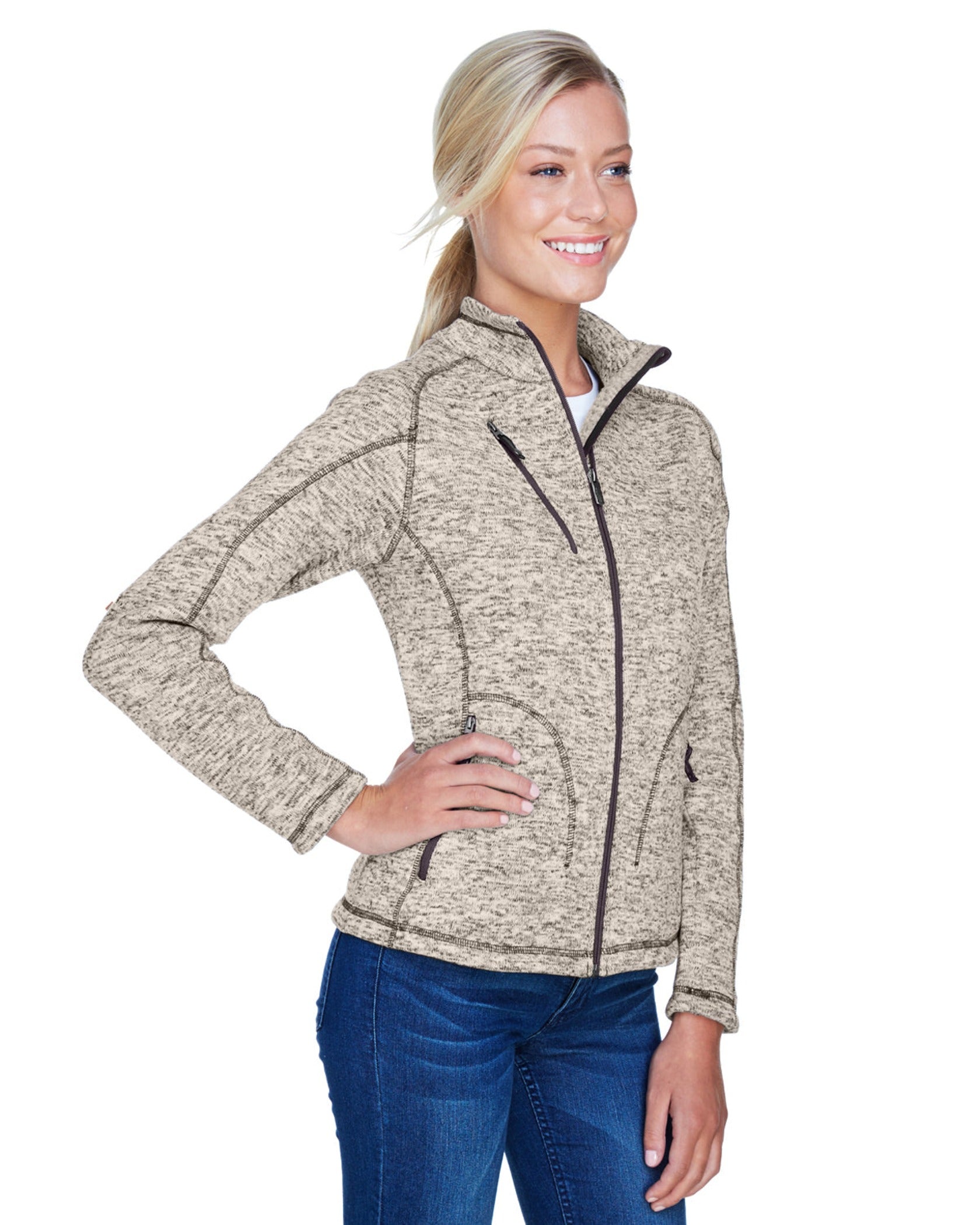 Ladies Peak Knit Fleece Jacket